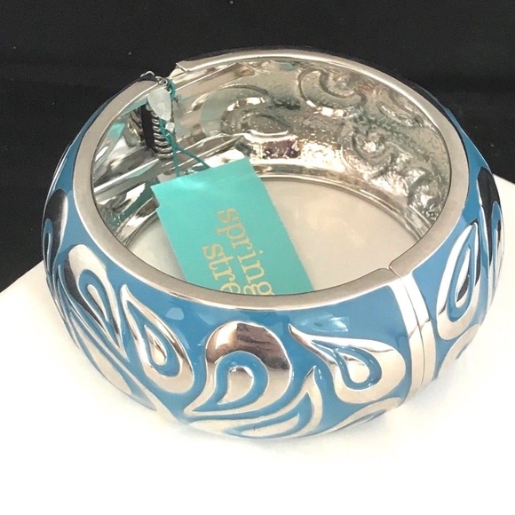 Spring Street | Jewelry | Spring Street Blue Enamel Bracelet Paisley ...